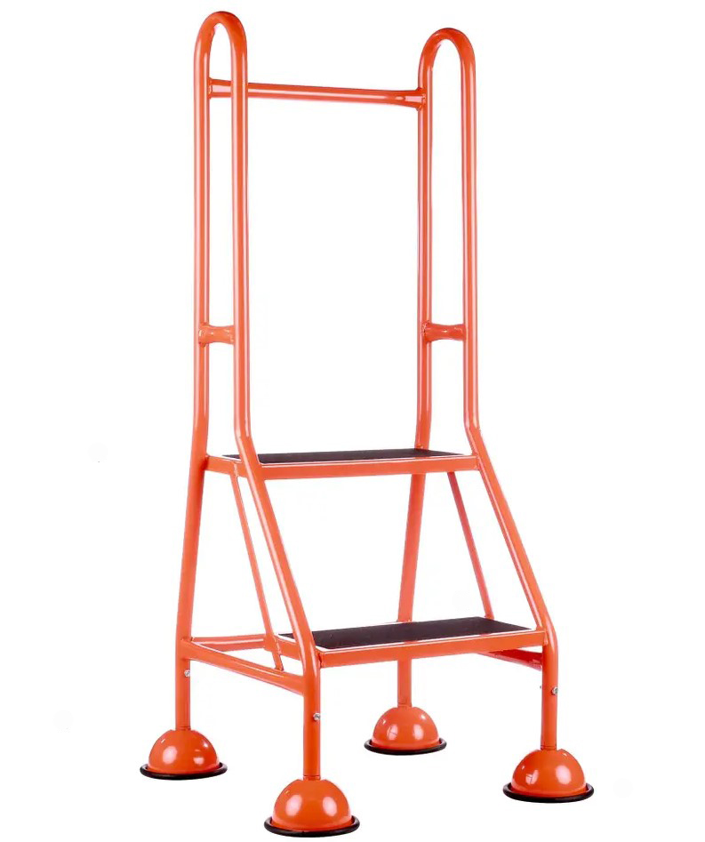 Anti Slip Mobile Steps with Grabrail | Safety Steps | Manutan