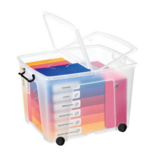 Strata storage box — Centre-hinged lid — On castors - Manutan.co.uk