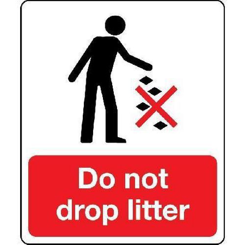 Do Not Drop Litter Sign | Prohibition Signs | Manutan UK