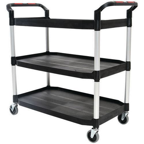 Proplaz Plastic 3 Shelf Trolley | Table Trolleys | Manutan UK