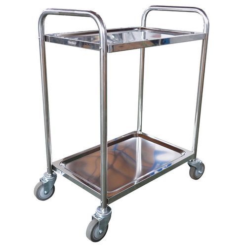 Stainless Steel 2 Shelf Trolleys | Shelf Trolleys | Manutan