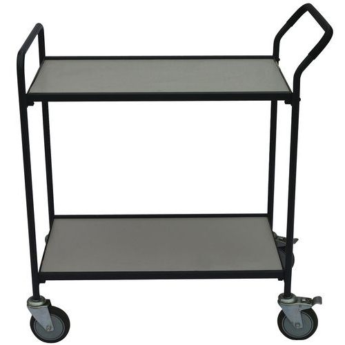 Steel trolley - 2 shelves - Capacity 200 kg | Manutan UK