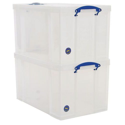 84 L Clear Really Useful Box Pack of 2 | Storage Containers