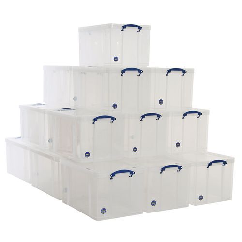 84 L Clear Really Useful Box Pallet Buy of 20 | Manutan UK