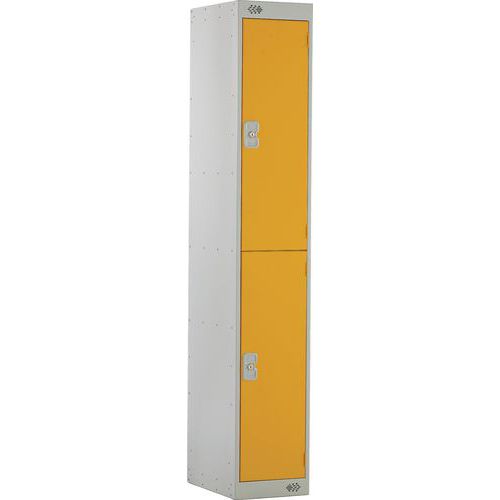 Metal Storage Lockers - 2 Doors & Coat Hooks -Nestable -Anti-Bacterial ...