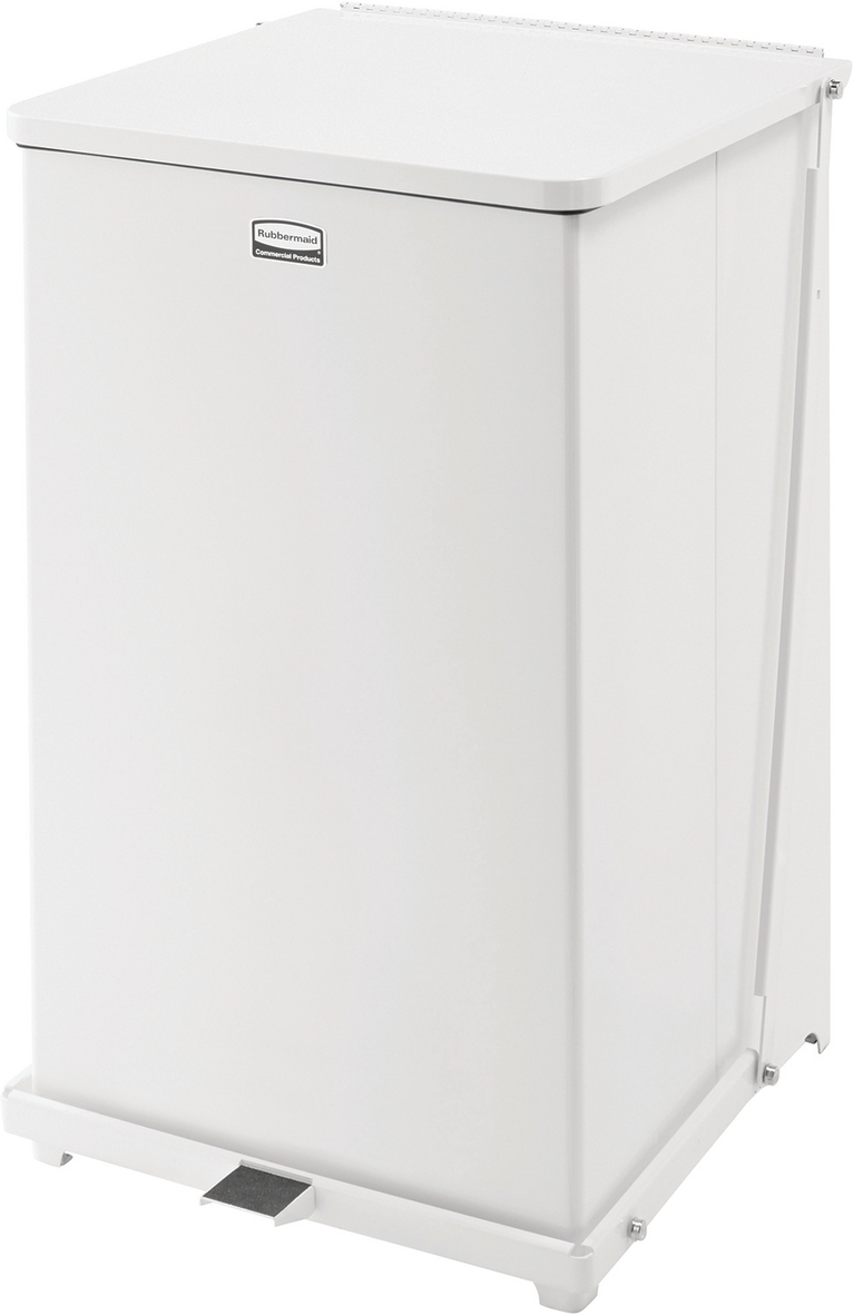 Rubbermaid Defender 95L White Square Hygienic Pedal Bin Steel - Manutan ...