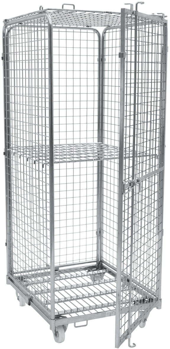 Safety roll container - Zinc-plated steel - Capacity 600 kg - Manutan ...