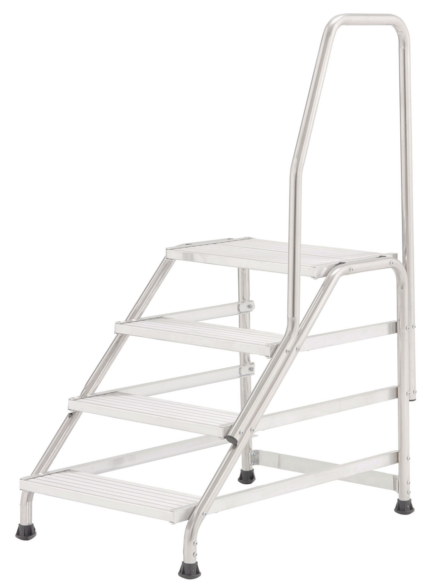 Fixed step stool with 1 handrail | Manutan UK