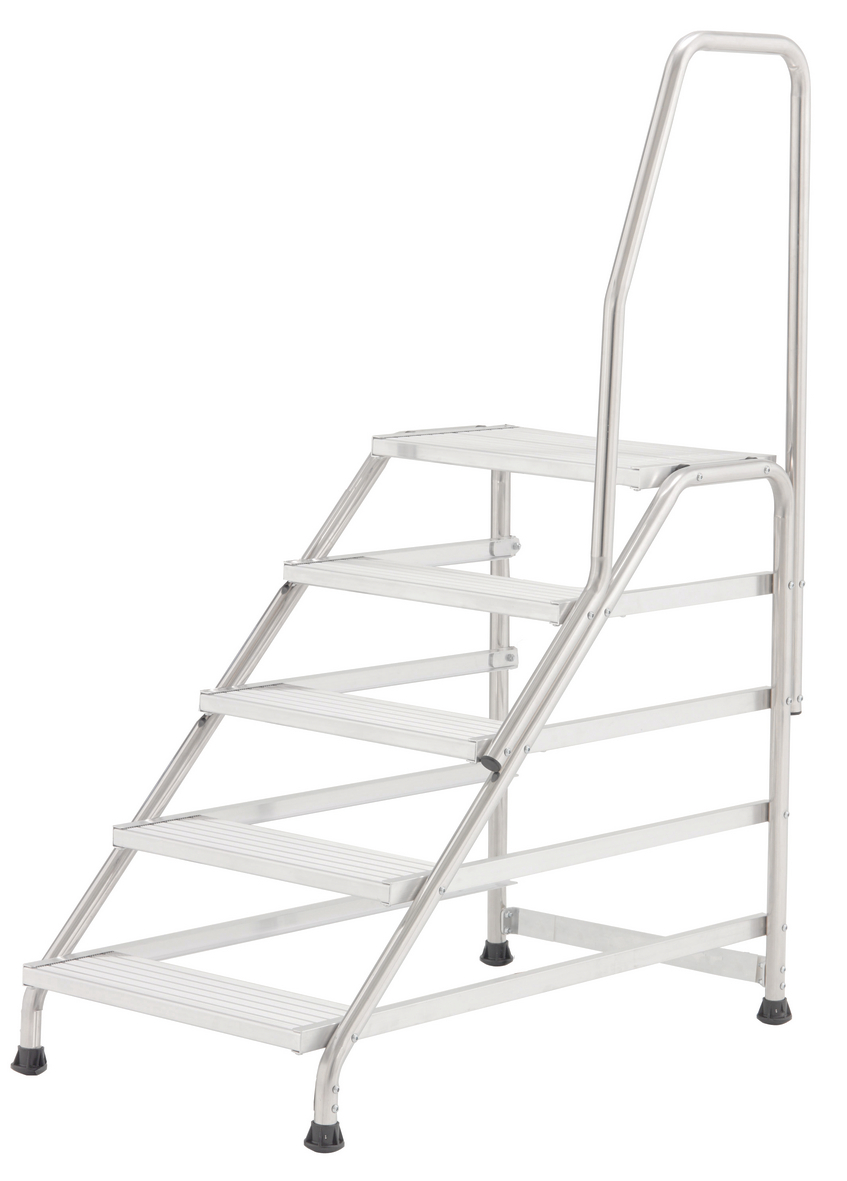 Fixed step stool with 1 handrail | Manutan UK
