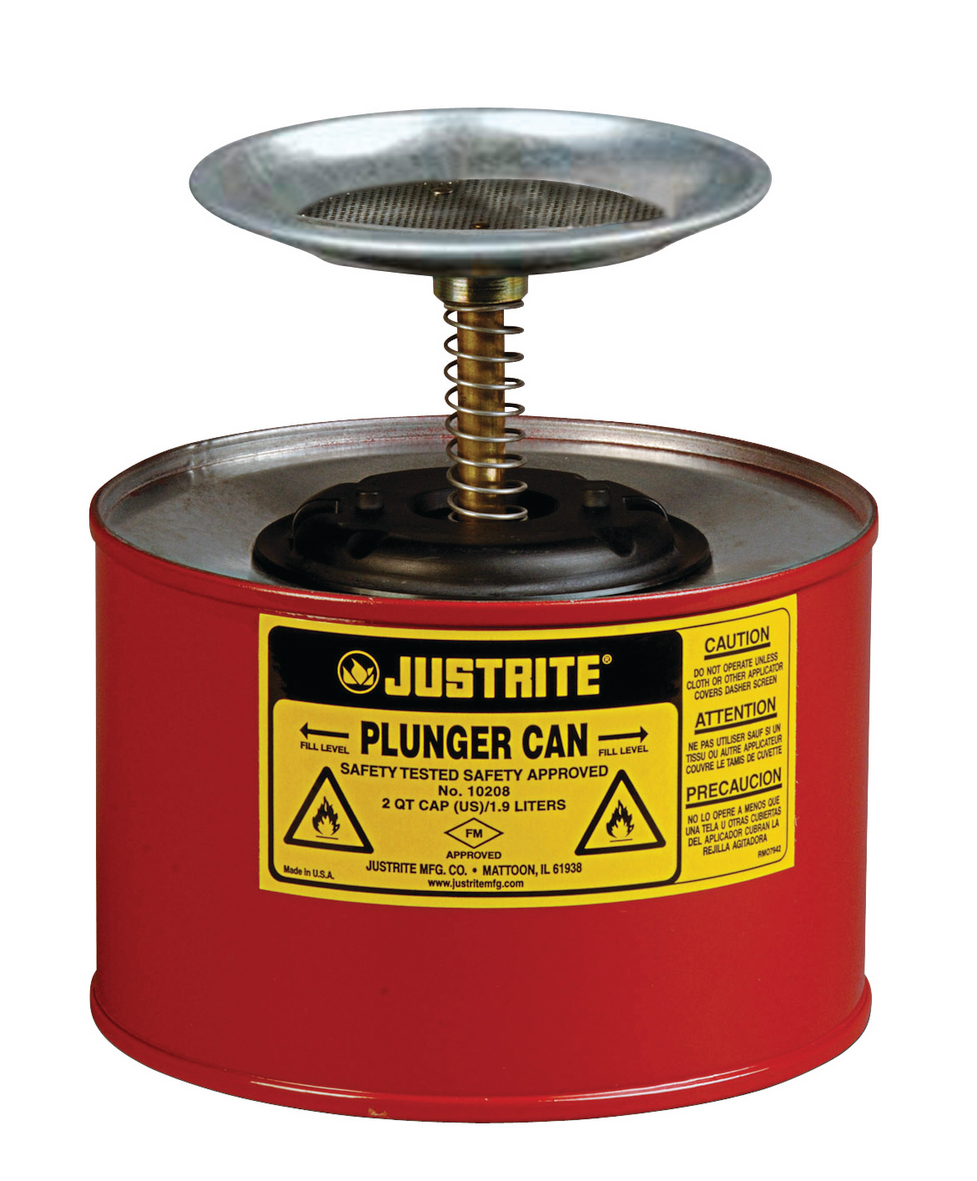 Plunger Safety Cans | Justrite for Spill Control and Safety