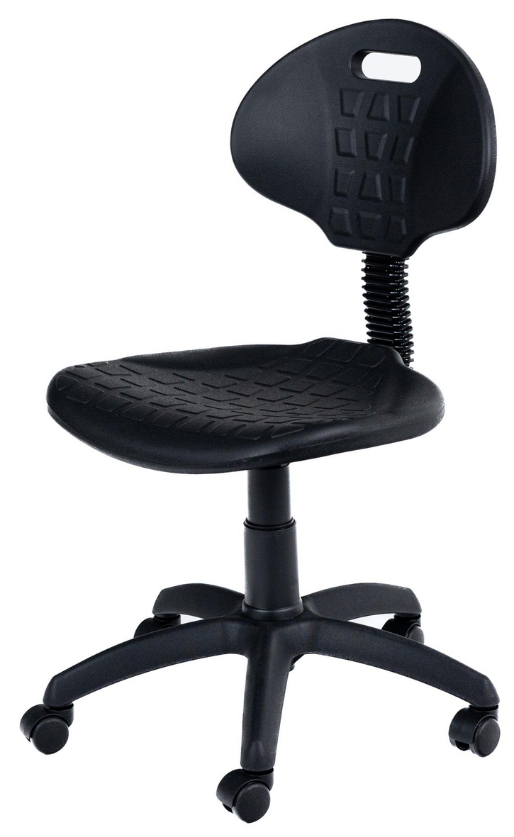 High Black Workshop Chair - Ergonomic Mobile & Heavy Duty - Manutan ...