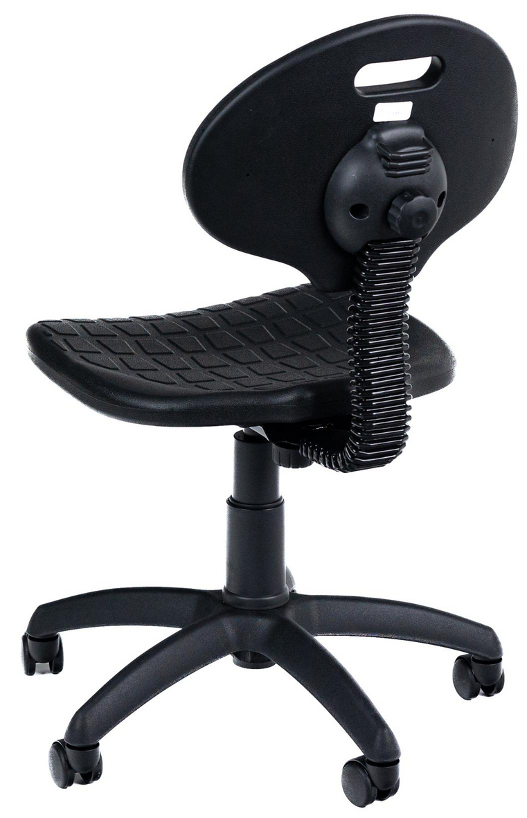 High Black Workshop Chair - Ergonomic Mobile & Heavy Duty - Manutan ...