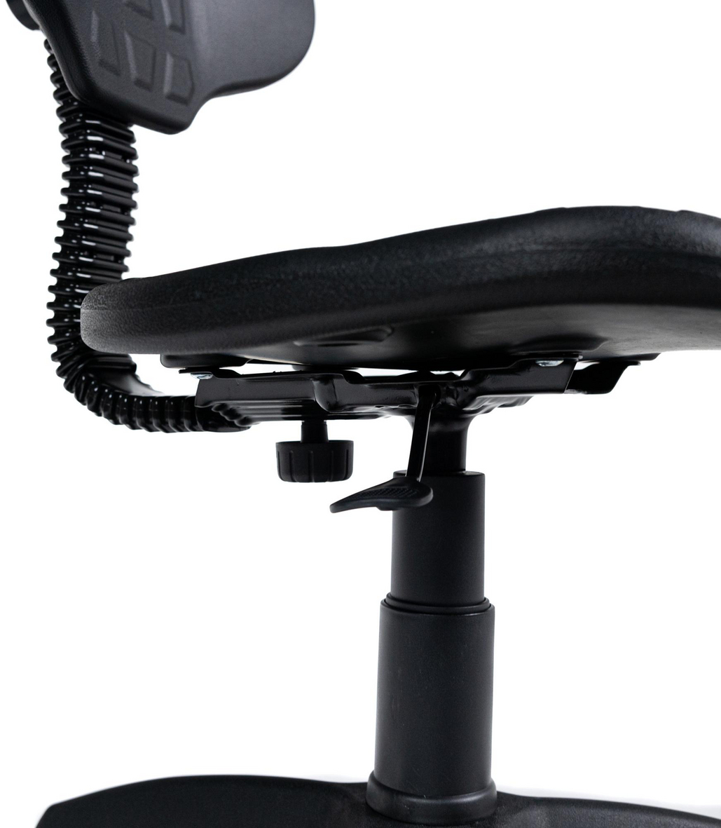 High Black Workshop Chair - Ergonomic Mobile & Heavy Duty - Manutan ...