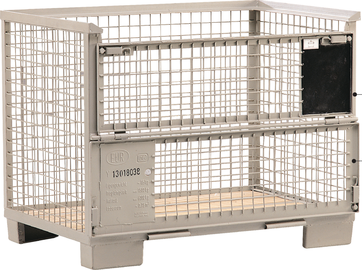 Europool 2.0 pallet container - Mesh - 1 folding side - Manutan Expert ...