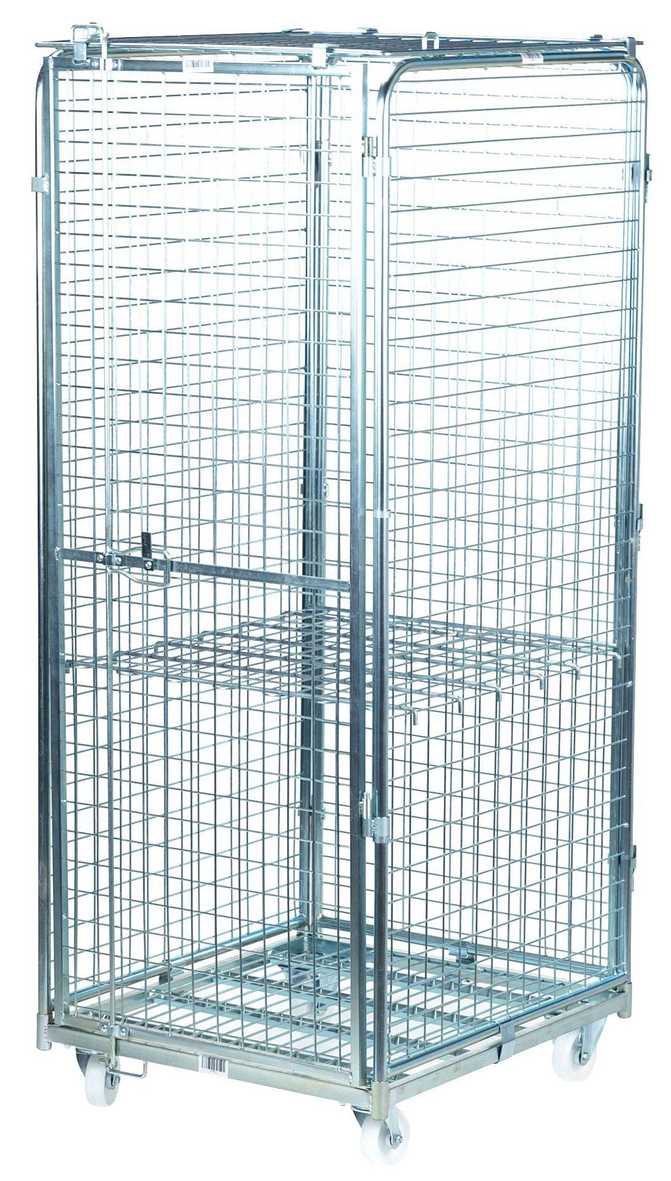 Safety roll container - Zinc-plated steel - Capacity 600 kg - Manutan ...