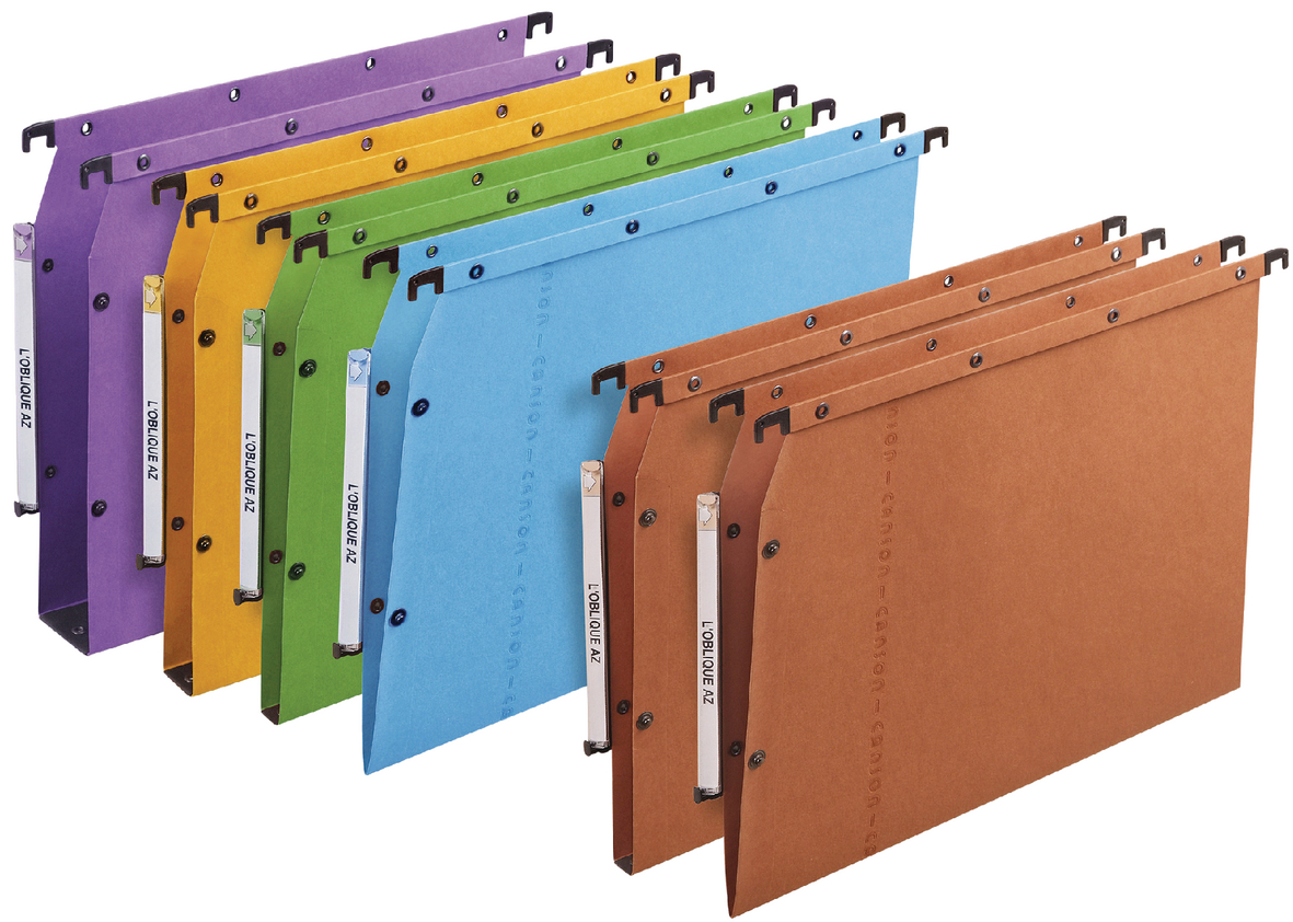 Ultimate Kraft hanging file with press-studs - For cabinets - V base ...