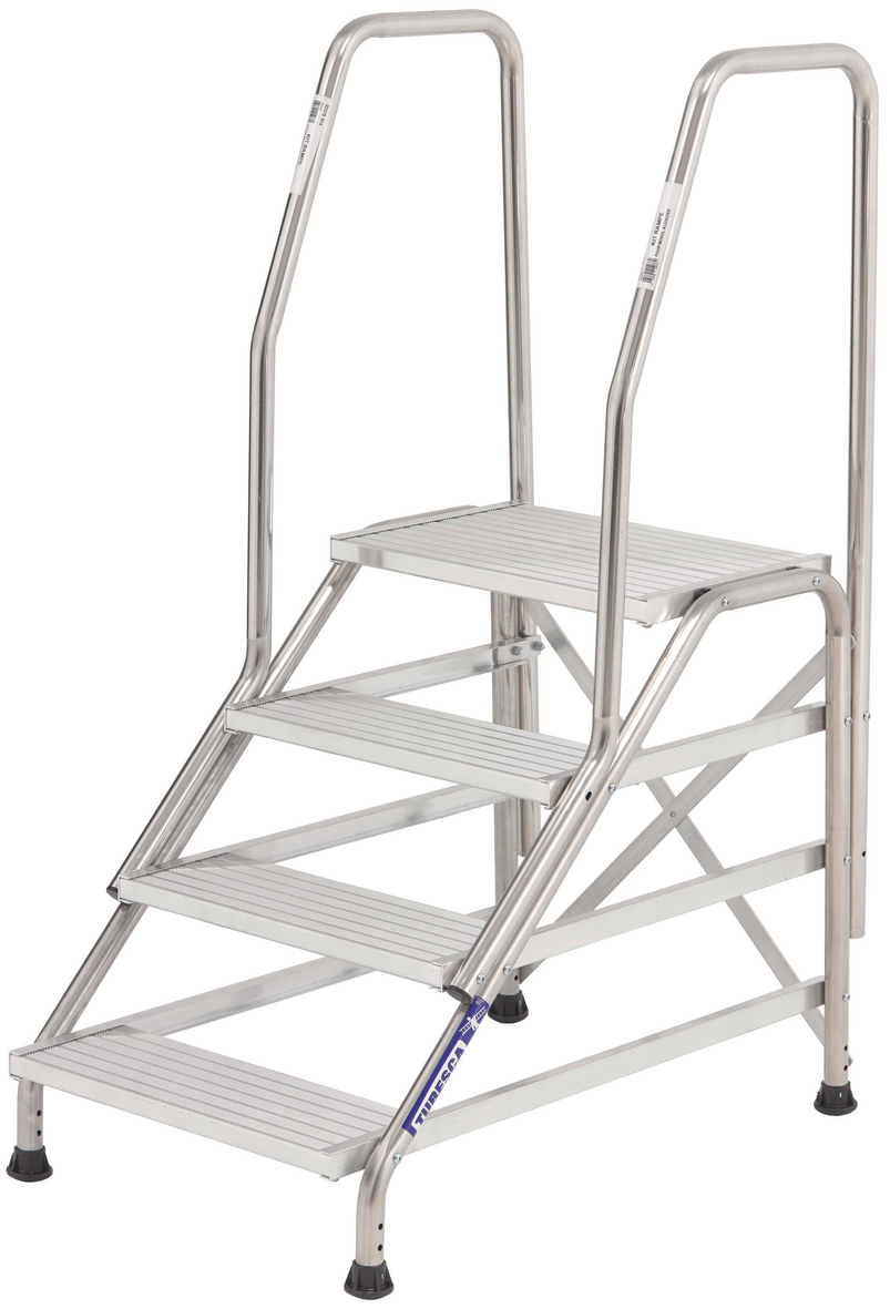 Fixed step stool with 2 hand rails | Manutan UK