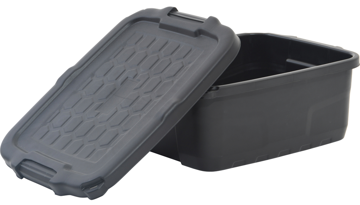 Black Heavy Duty Storage Box With Lid 25L Strata | Manutan UK