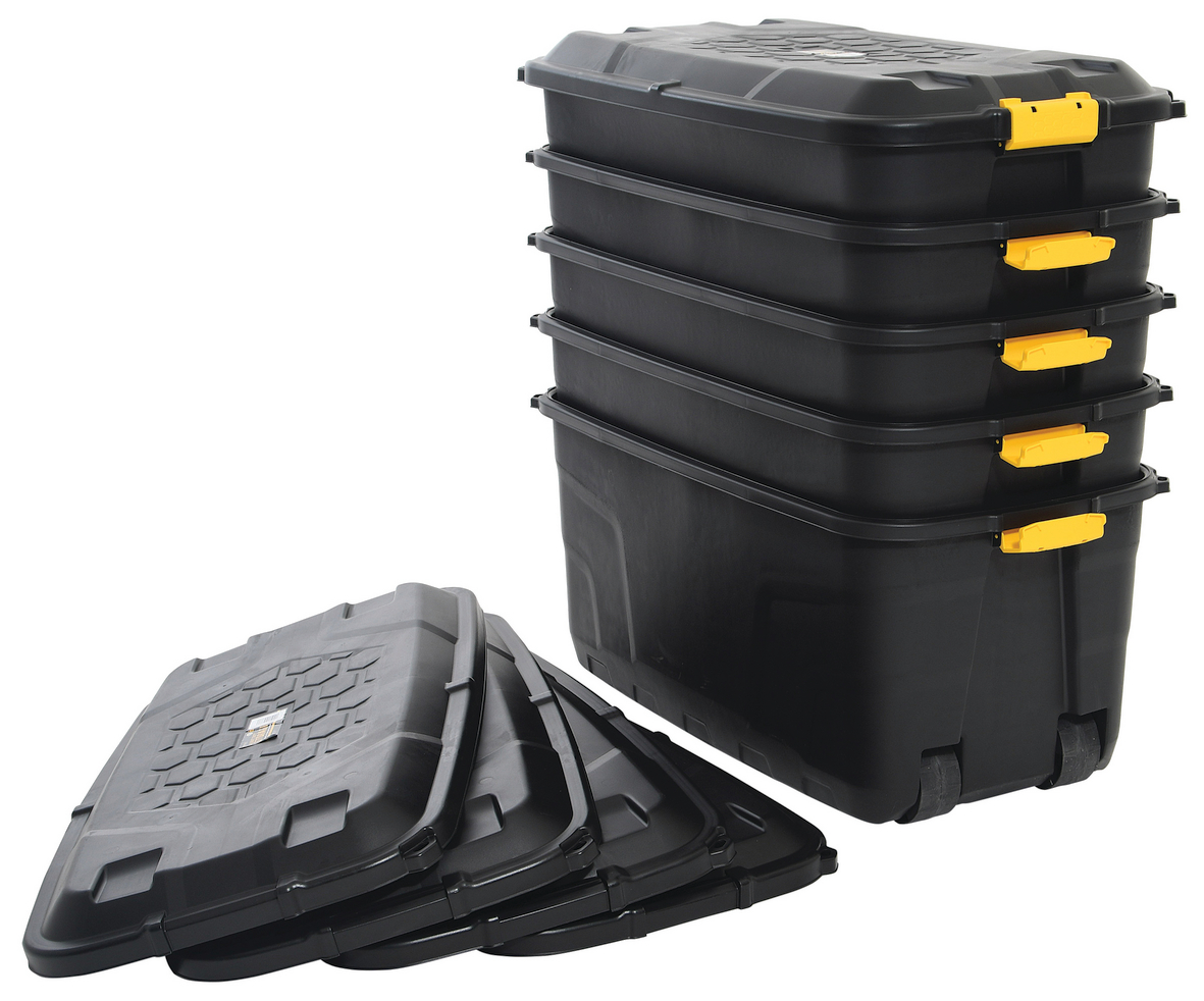 Strata Storage Boxes With Wheels 145L - Pack of 5 - Manutan.co.uk