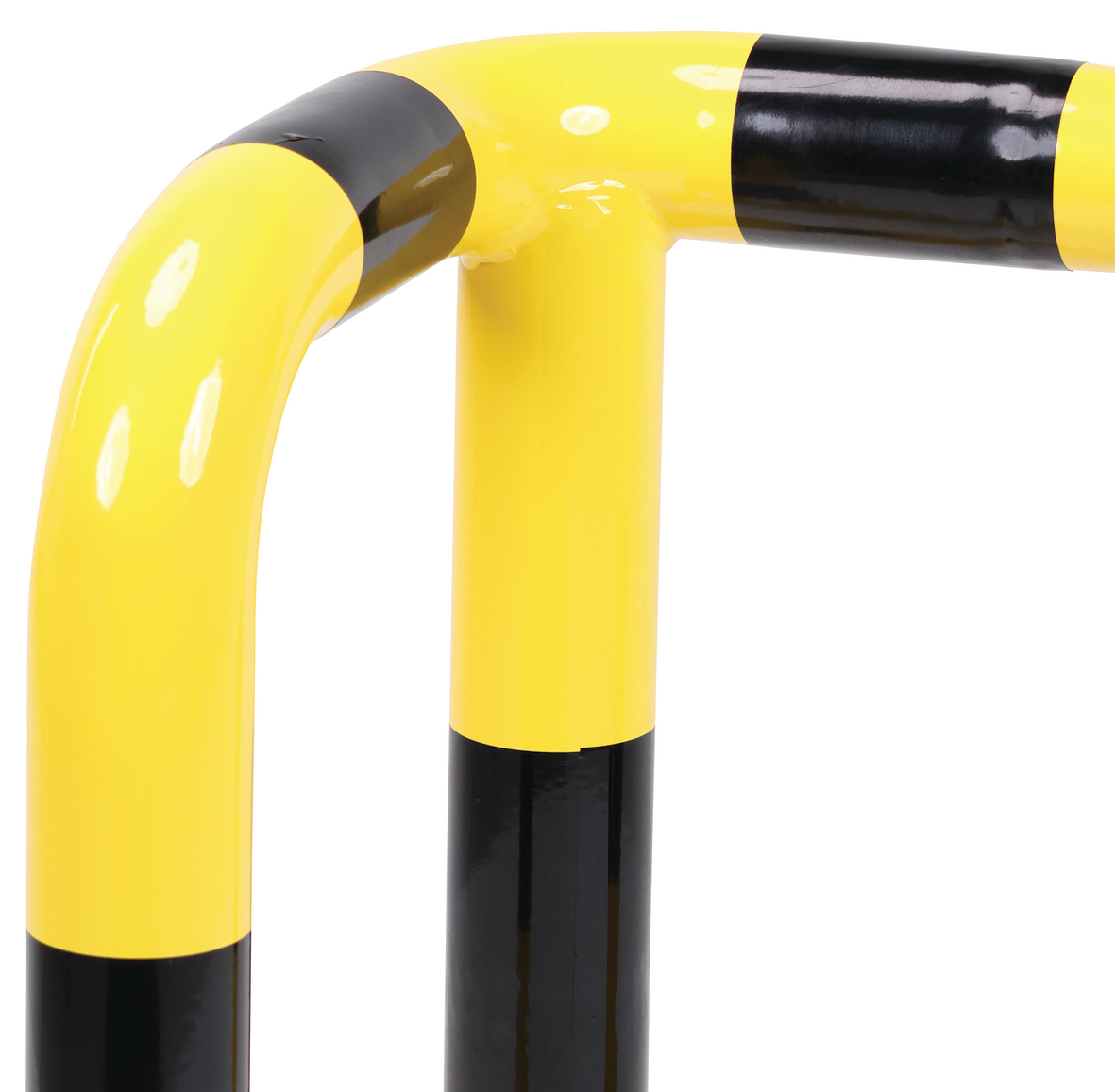 Corner Traffic Hoop Barriers - Black & Yellow - Steel - Manutan Expert ...
