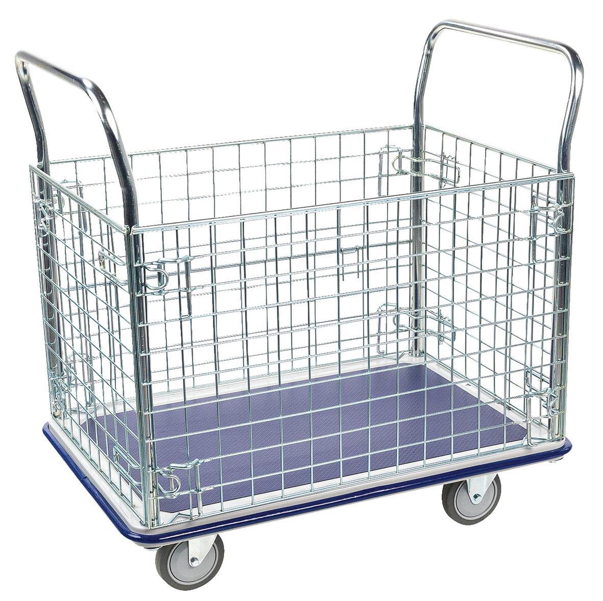Platform Truck/Trolley - 4 Removable Mesh Sides - 300kg Load - Manutan ...