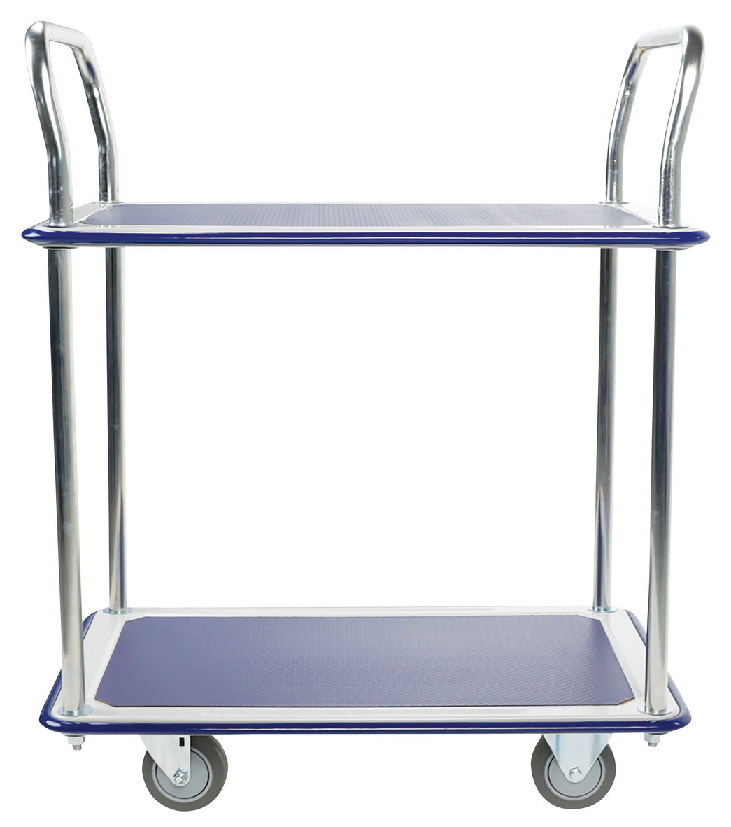 Steel Tray Trolley - 2 Anti Slip Shelves - 200kg Capacity - Manutan ...