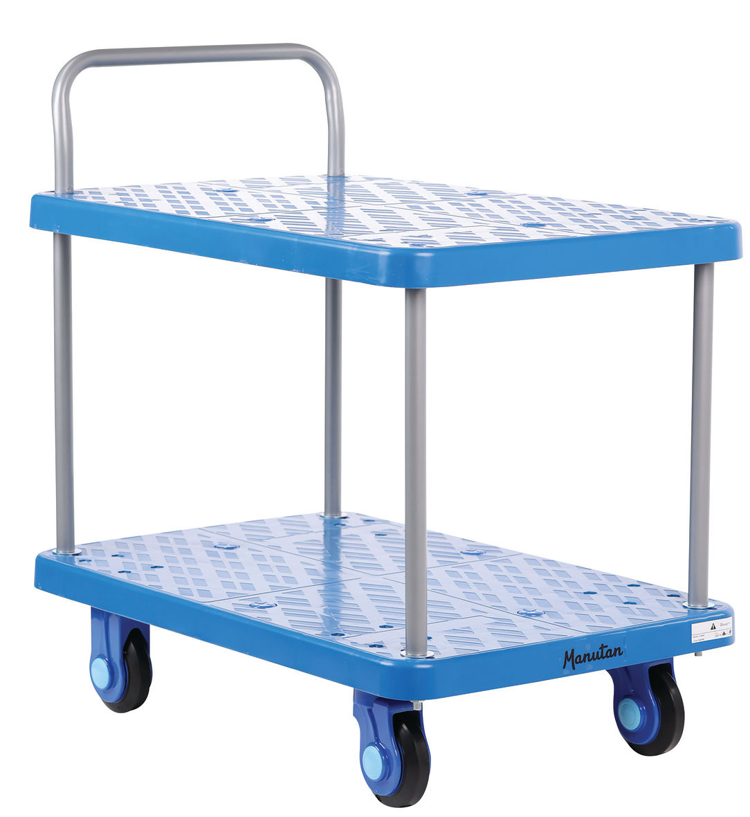 Two Shelf Plastic Trolley - Two Tiers - 300kg Capacity - Manutan Expert ...
