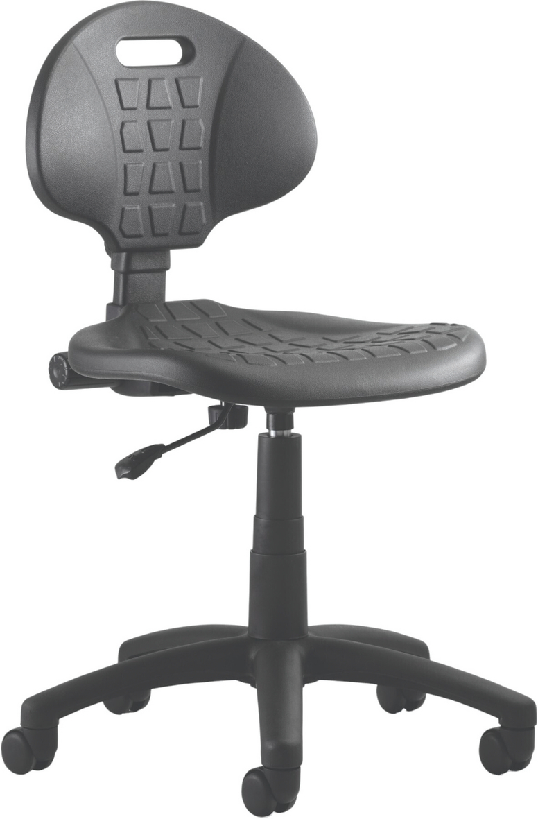 Black Ergonomic Laboratory/Draughtsman Chair - Polyurethane - Malaga ...