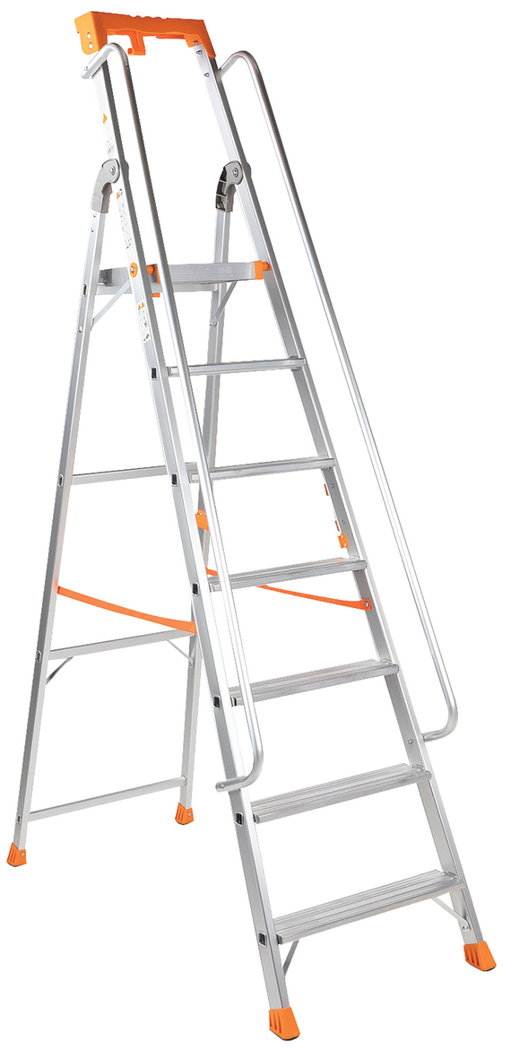 Professional aluminium step ladder with ramp - Manutan Expert - Manutan ...