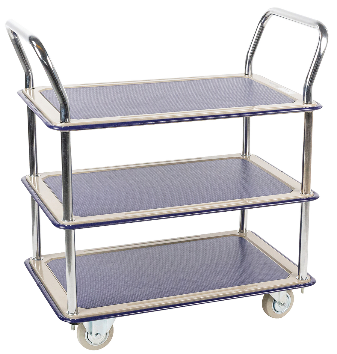 Steel Tray Trolley - 3 Anti Slip Shelves - 120kg Capacity - Manutan ...