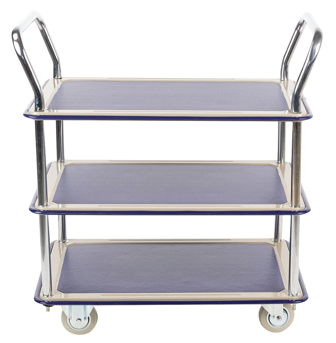 Steel Tray Trolley - 3 Anti Slip Shelves - 120kg Capacity - Manutan ...