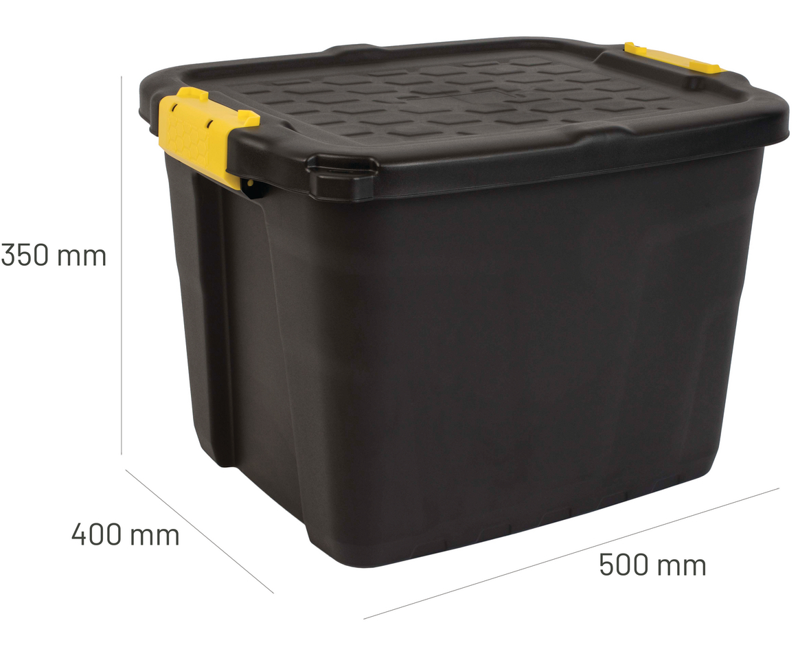 Heavy Duty Storage Box With Lid - 42L - Pack Of 10 - Strata - Manutan.co.uk