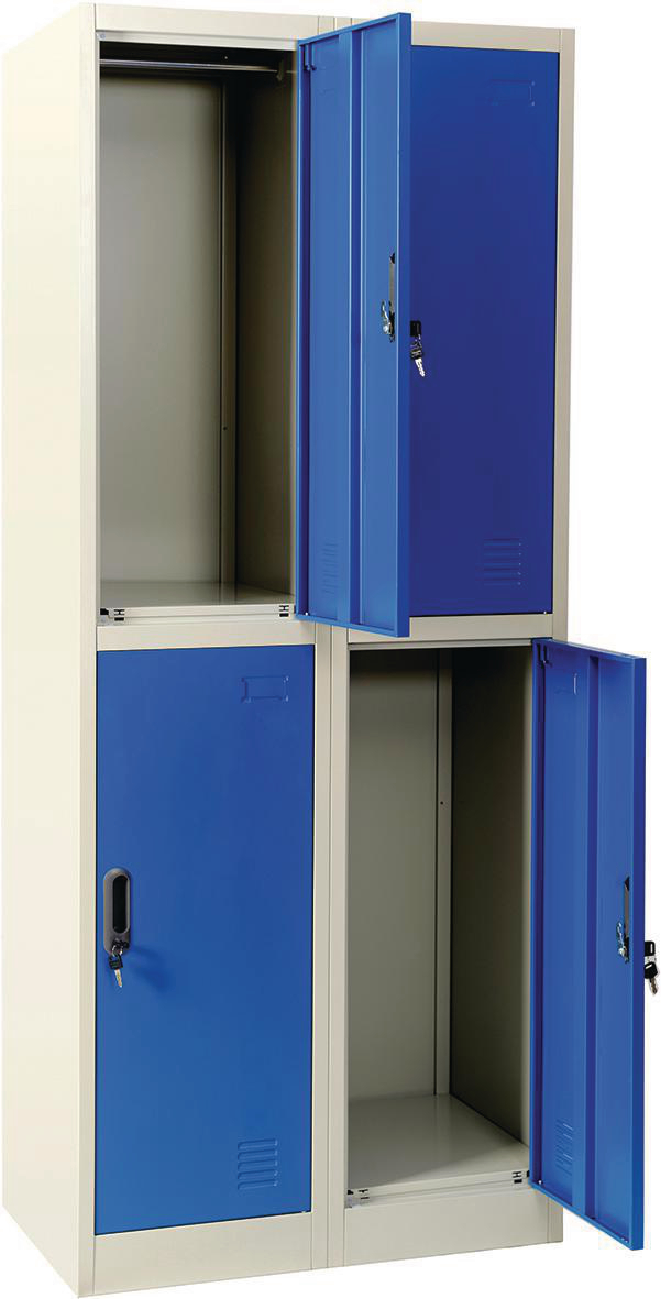 Hanging Rail Lockers - 4 Doors & 2 Columns - Metal Storage - Manutan ...