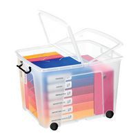 Strata storage box — Centre-hinged lid — On castors - Manutan.co.uk