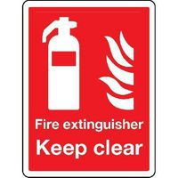 Fire Extinguisher Keep Clear Safety Sign - Aluminium/Plastic/Vinyl ...