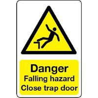 Danger Falling Hazard Close Trap Door Sign | Signs & ID | Manutan UK