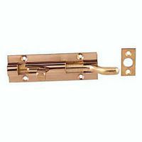 Cranked Barrel Bolt - 100 x 32mm - Polished Brass - Manutan.co.uk