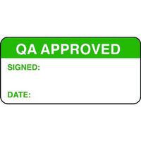 QA Approved Quality Control Labels - Industrial Compliance Signage ...