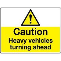 Caution Heavy Vehicles Text Traffic Sign - Aluminium/Plastic/Vinyl ...