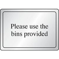 Please Use The Bins Provided Sign | Signs & ID | Manutan UK