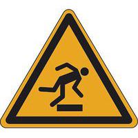Warning sign - Trip hazard, floor-level obstacle - Aluminium - Manutan ...