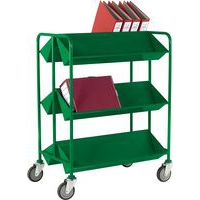 Library/Book Trolley With 2-3 Double-Sided Shelves - Tough Steel Frame ...