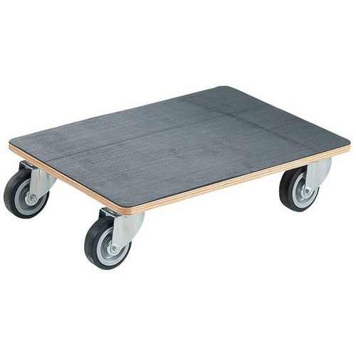Wood rolling platform - Rubber finish - Load capacity 250 kg - Manutan ...