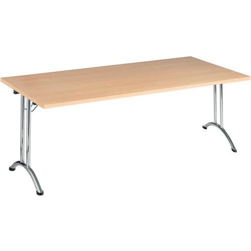 Folding Office Table - Semi-circle/Rectangular - Stylish Chrome Frame ...