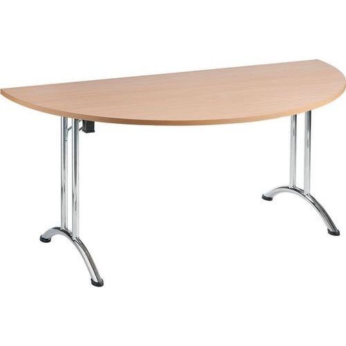 Folding Office Table - Semi-circle/Rectangular - Stylish Chrome Frame ...