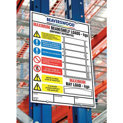 Weight Load Notices | Signs & ID | Manutan UK