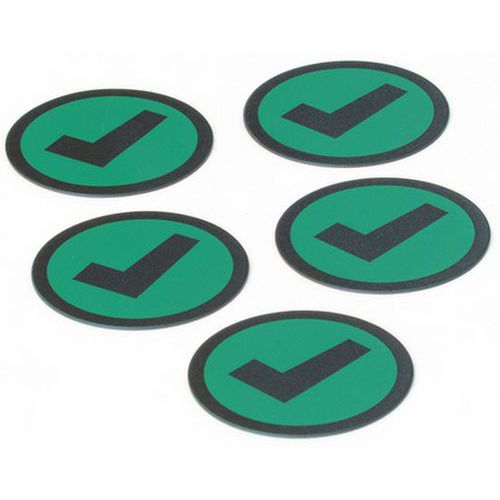 Set of five green magnets with tick icon - Smit Visual - Manutan.co.uk