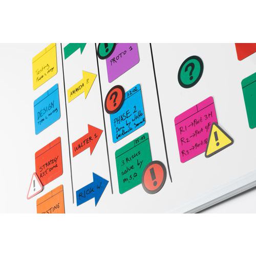 Set of five green magnets with question mark icon - Smit Visual ...