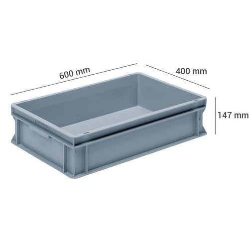 RAKO grey European standard stackable container - 10 to 26 l - Manutan ...