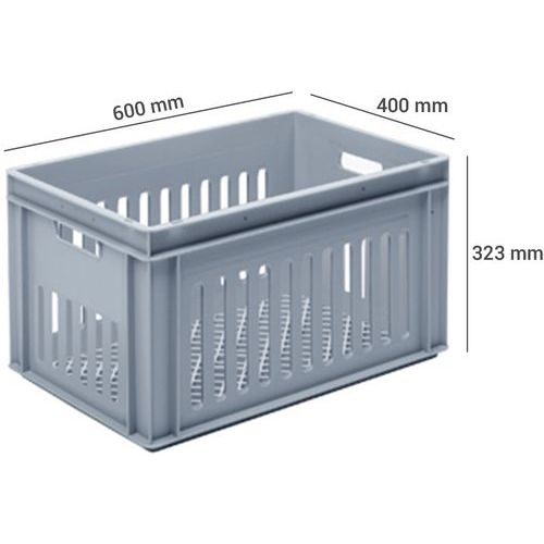 RAKO grey European standard stackable container - 30 and 60 l - Manutan ...